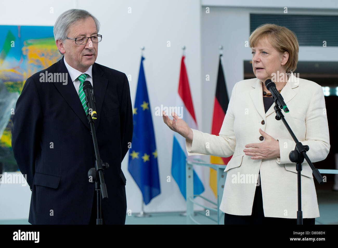 German Chancellor Angela Merkel meets Luxembourg Premier Jean-Claude ...