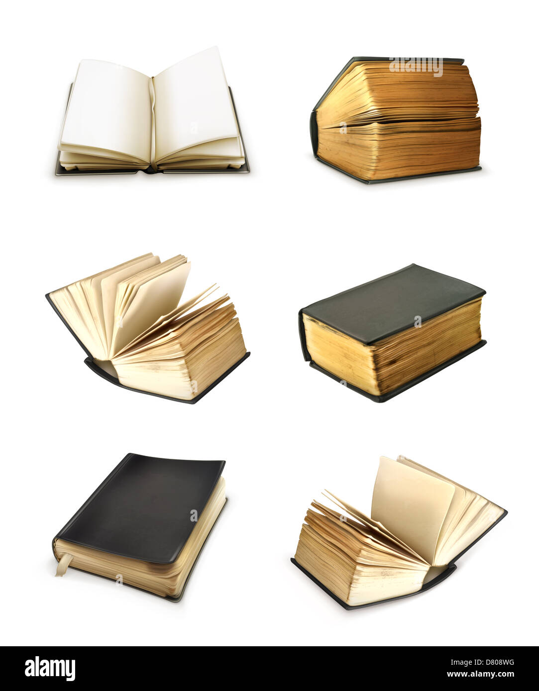 Set old paper book Cut Out Stock Images & Pictures - Alamy