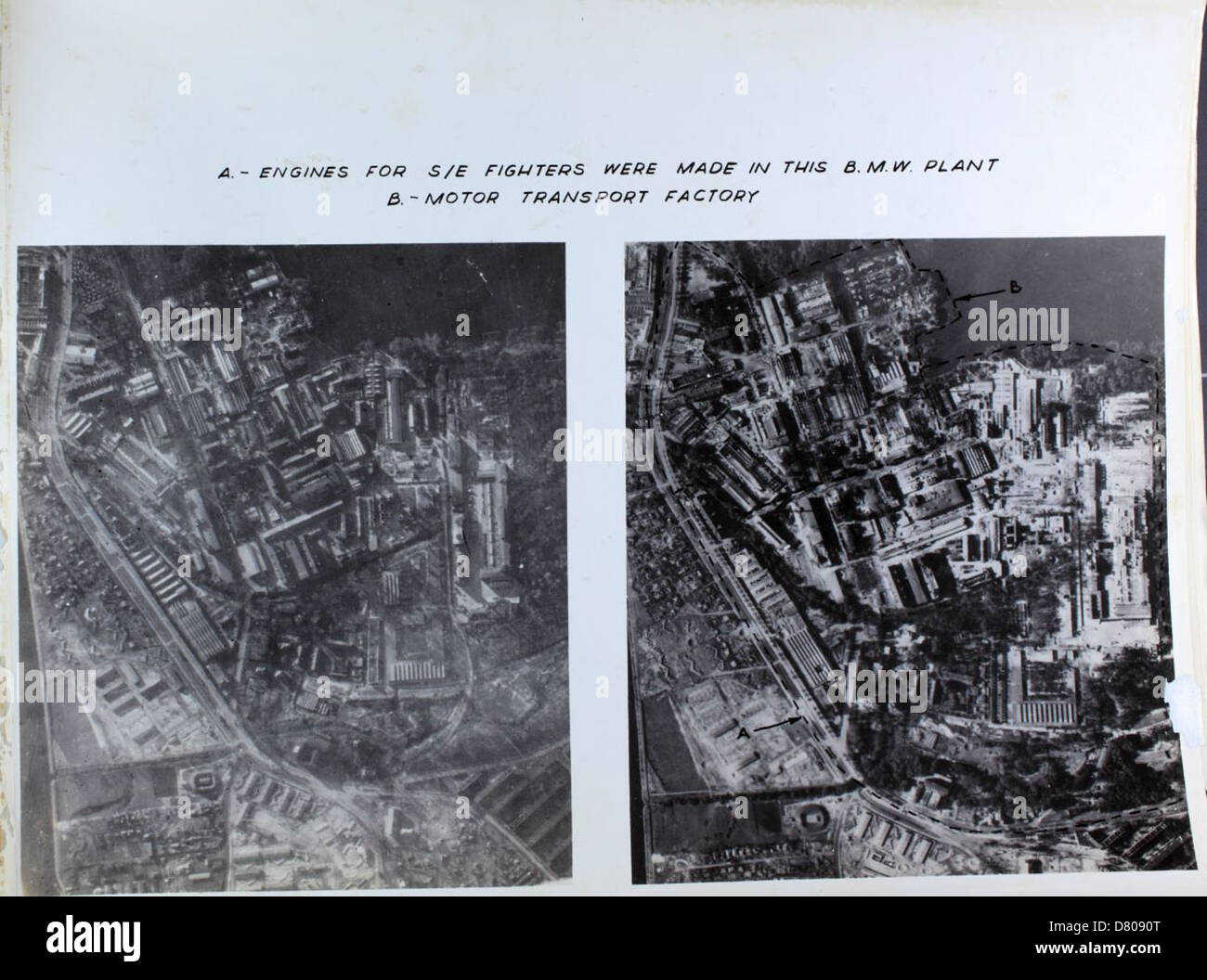 This photograph shows an 8th Air Force aircraft during World War II ...