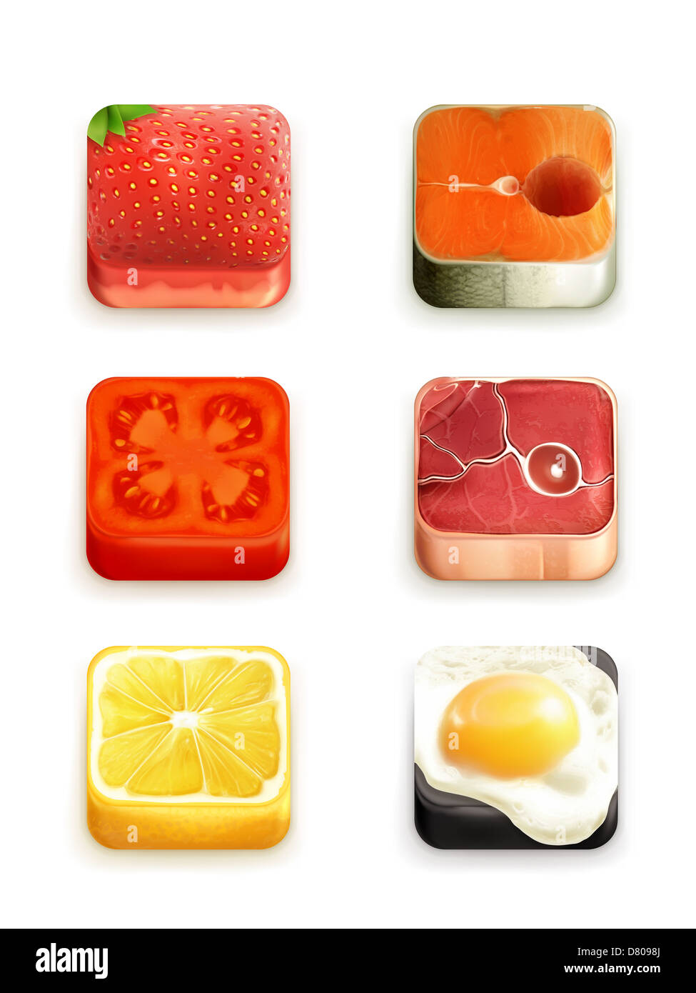 Food app icons set Stock Photo - Alamy