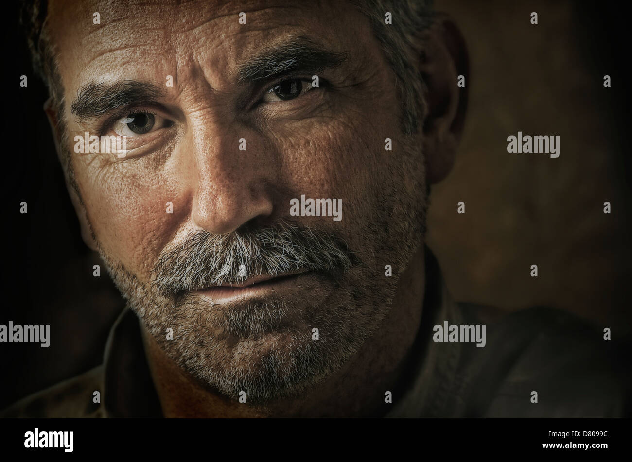 Caucasian man's grizzled face Stock Photo - Alamy
