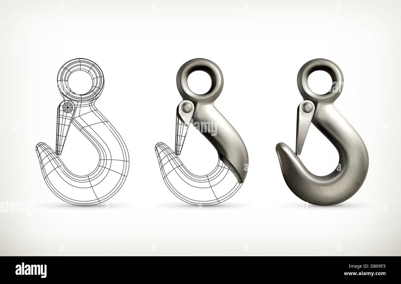 Lifting hook drawing Stock Photo - Alamy