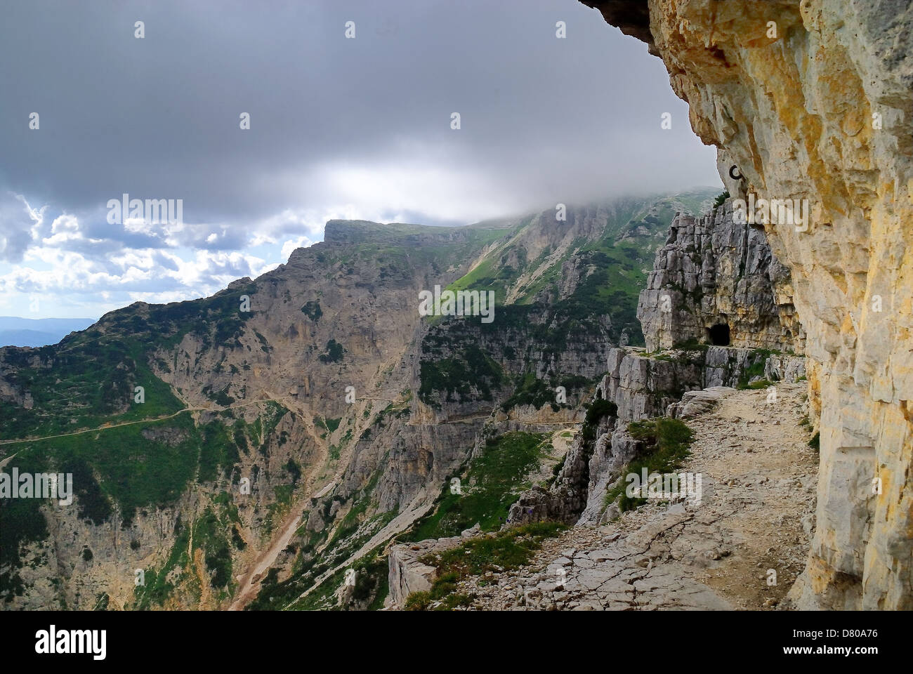 WWI. Veneto, Italy. Mount Pasubio, The 'Strada delle 52 gallerie' (52 ...