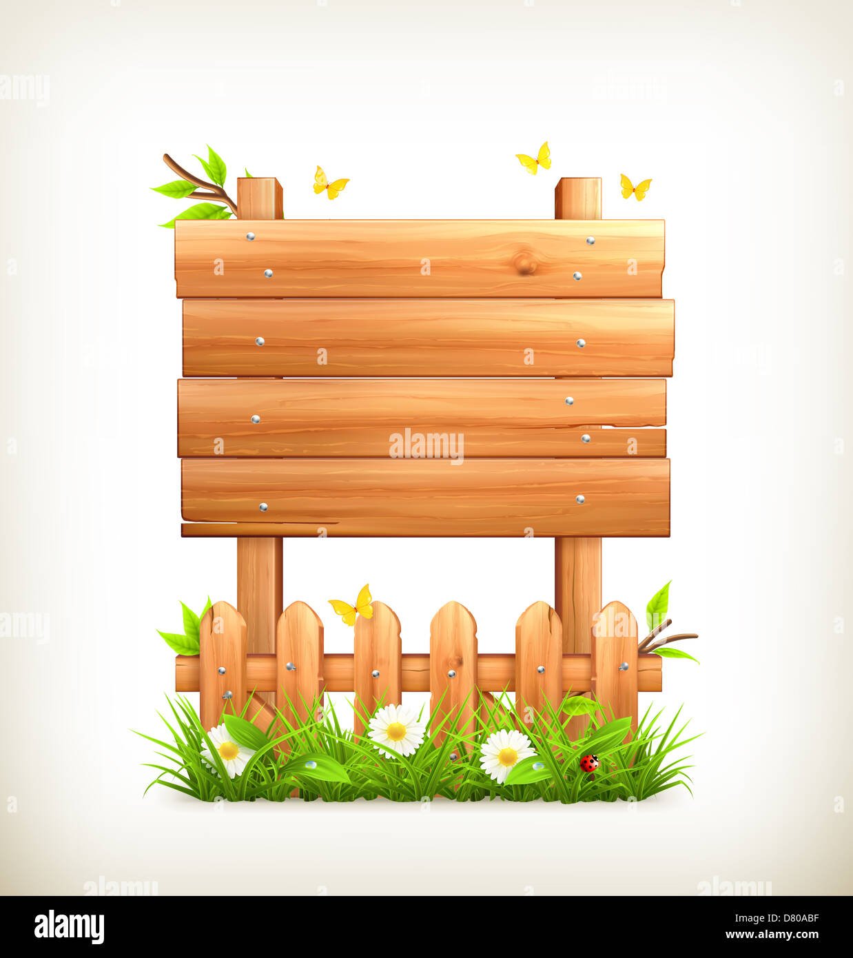 Wooden sign in grass Stock Photo - Alamy