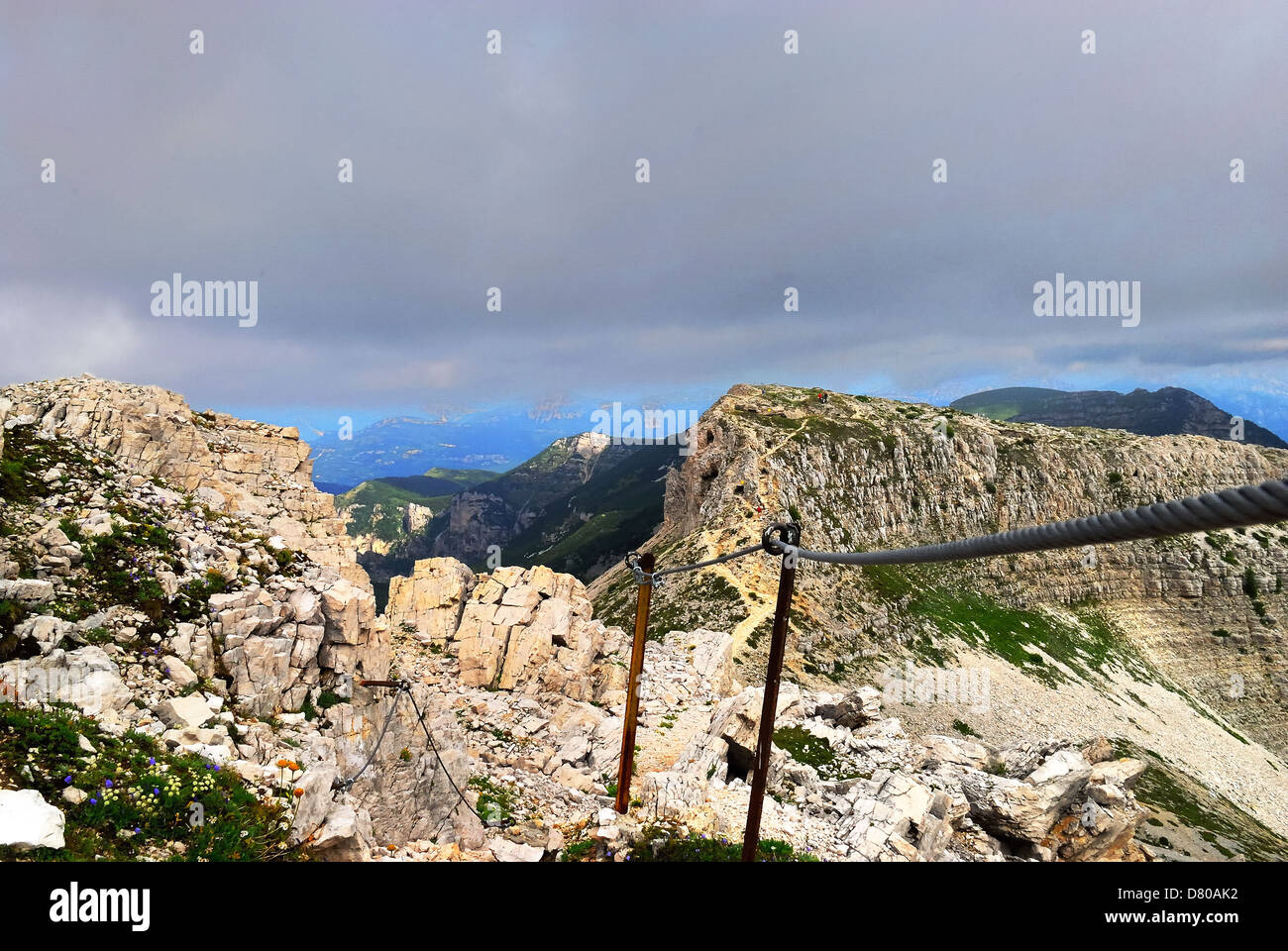 WWI. Veneto, Italy: Mount Pasubio, the Italian and the Austrian jags ...