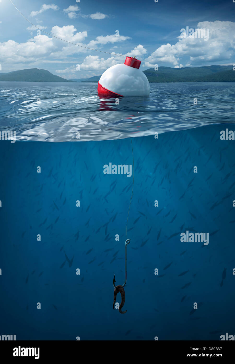 Fishing lure floating in water Stock Photo - Alamy