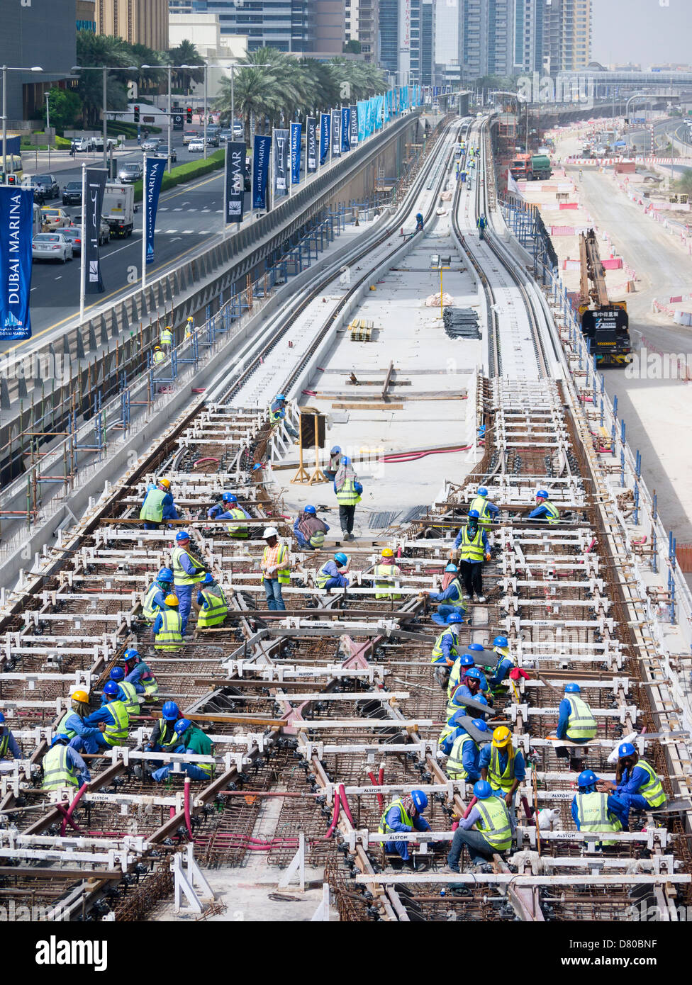 Dubai metro construction hi-res stock photography and images - Alamy