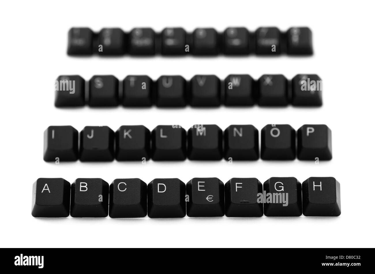 Alphabet of keyboard keys isolated on a white background Stock Photo ...