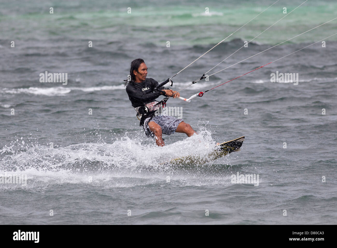 Kiteboarding on Balabag Beach in Boracay, Philippines Stock Photo - Alamy