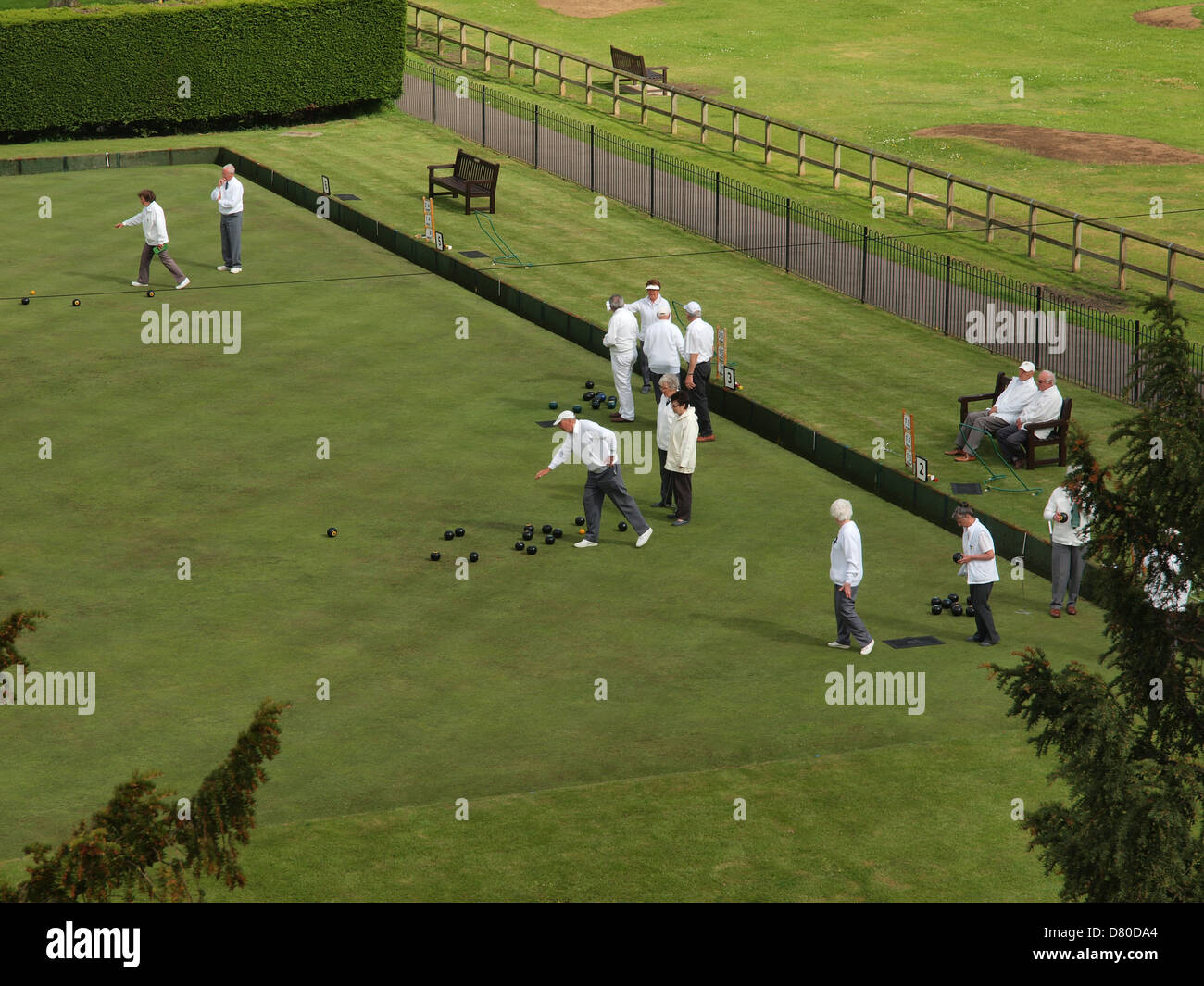 A game of bowls being played in Rye,Kent Stock Photo - Alamy