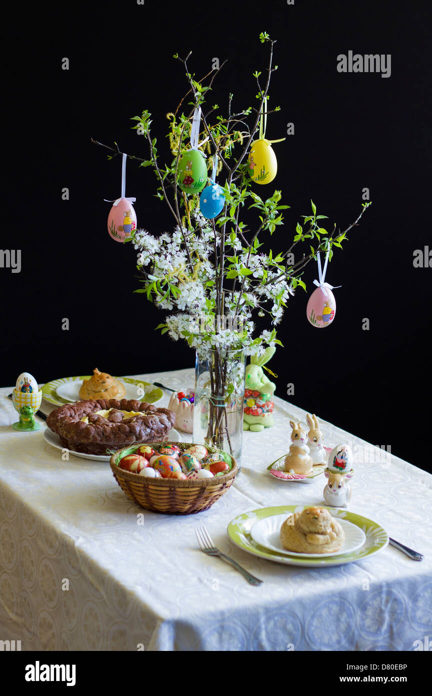 Superb traditional Romanian easter table Stock Photo - Alamy