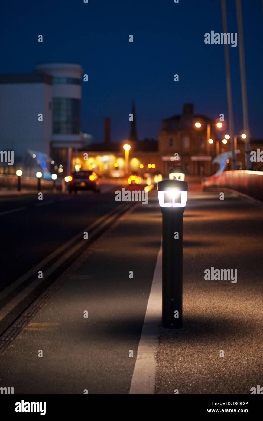 Pavement at night time in Southport, Merseyside Stock Photo - Alamy