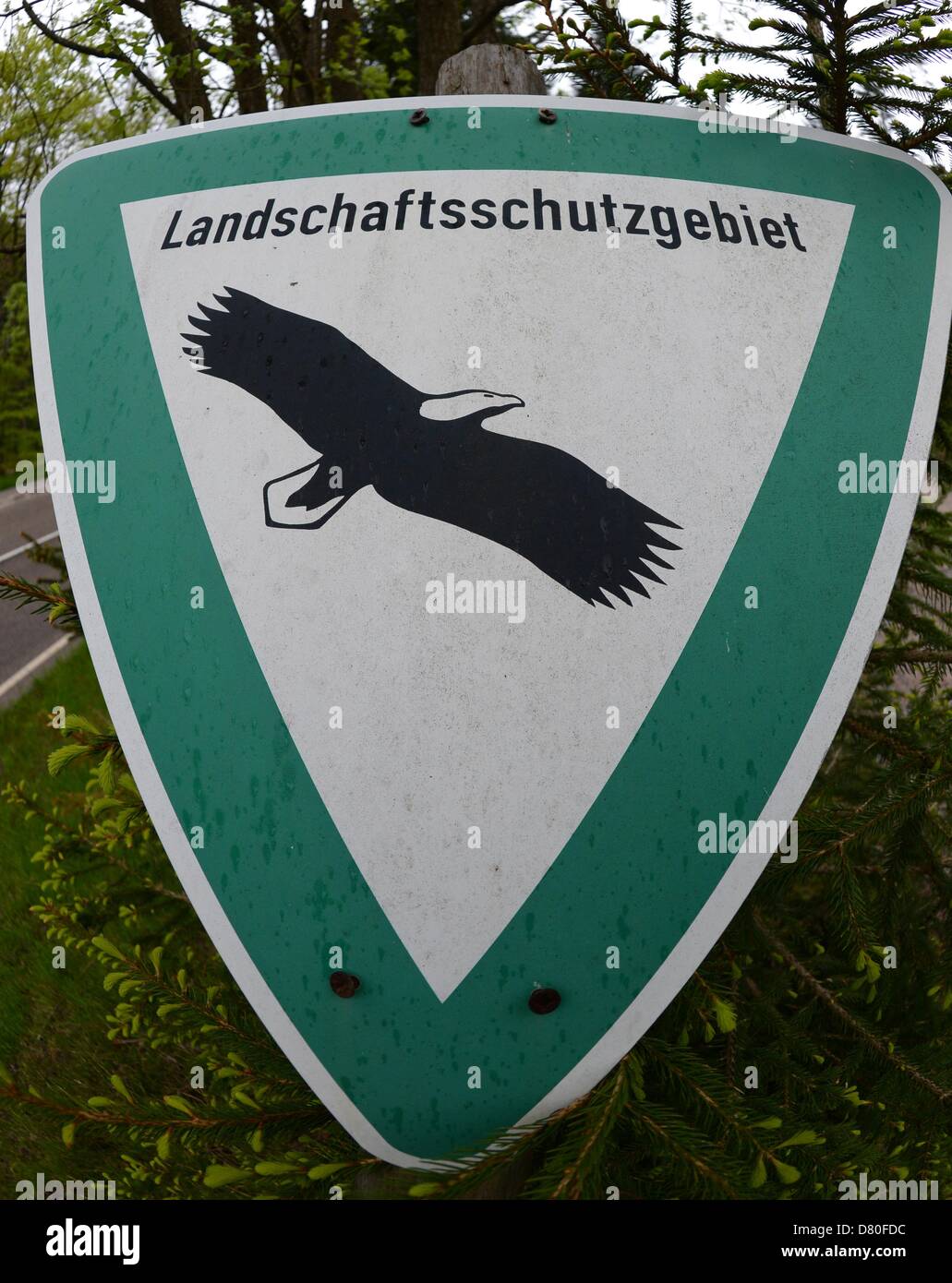 A sign reading 'Landschaftsschutzgebiet' (landscape preservation area ...