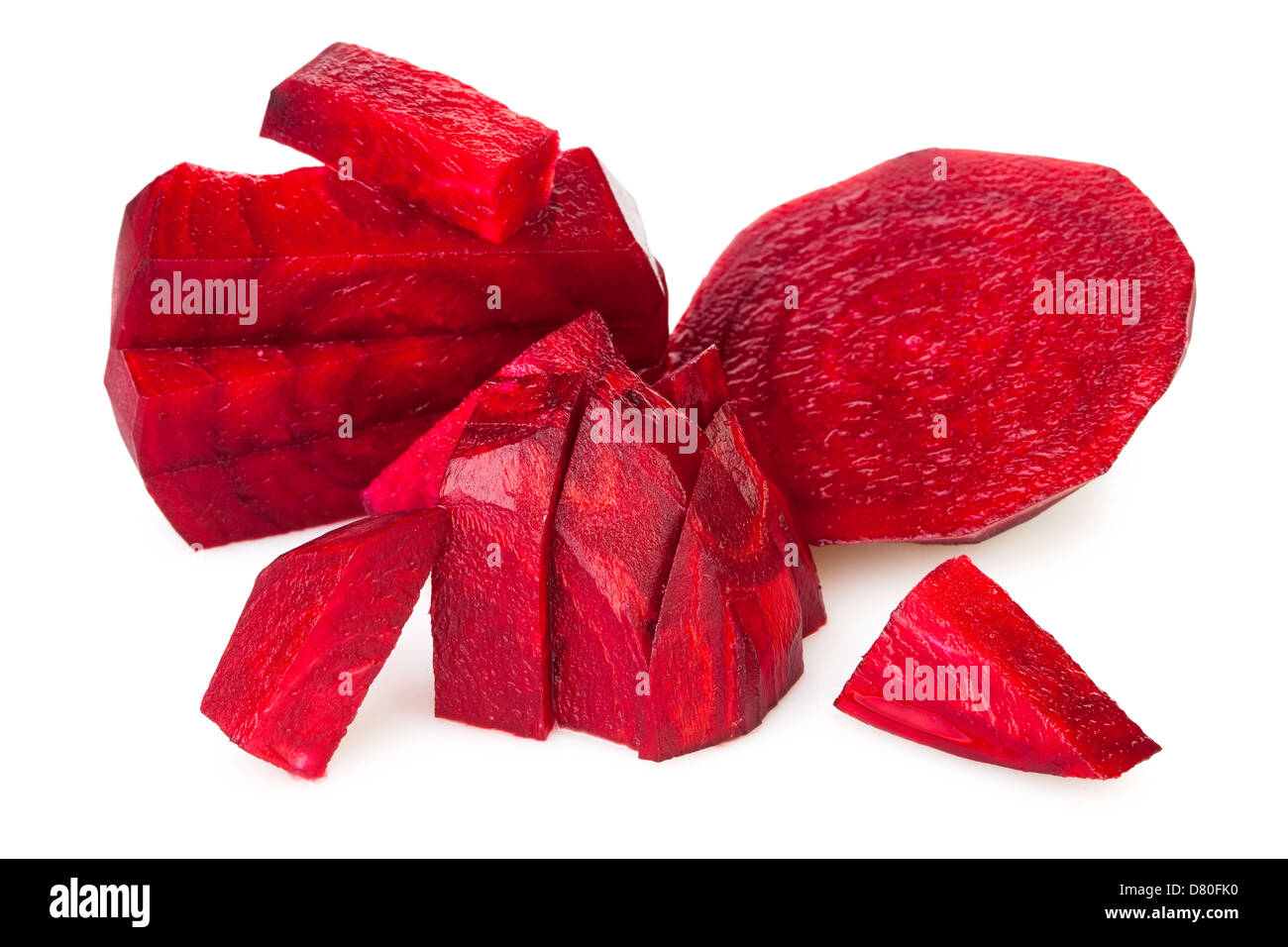 beetroot cut chunks on white background Stock Photo - Alamy