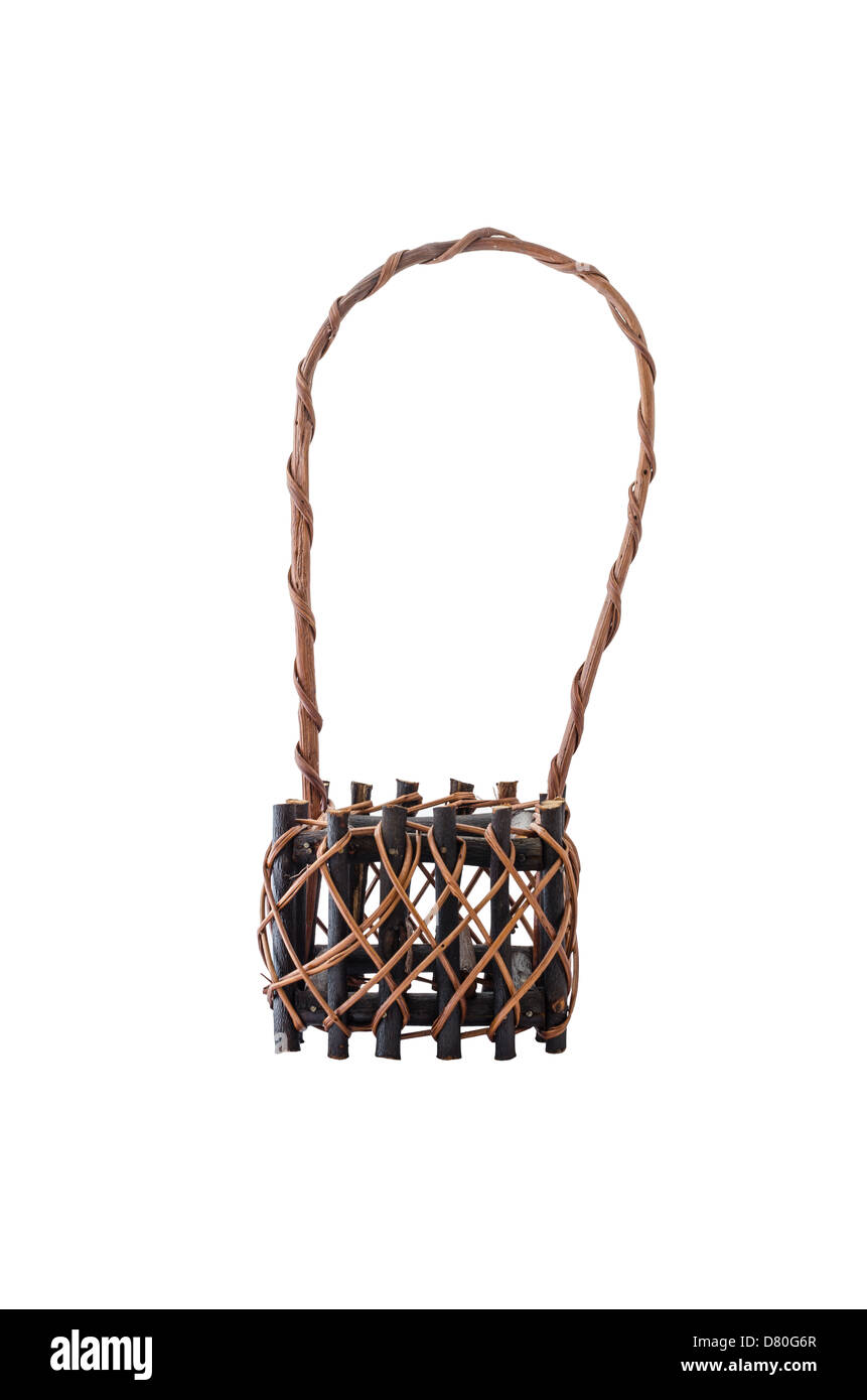 Wood basket object on the white background in Thailand Stock Photo - Alamy