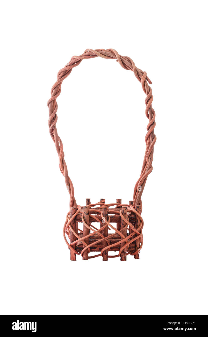 Wood basket object on the white background in Thailand Stock Photo - Alamy