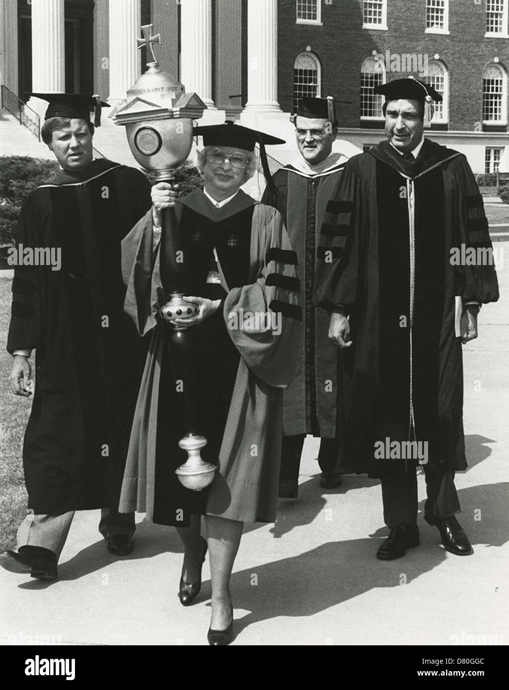 This photograph captures the graduation processional at Southern ...