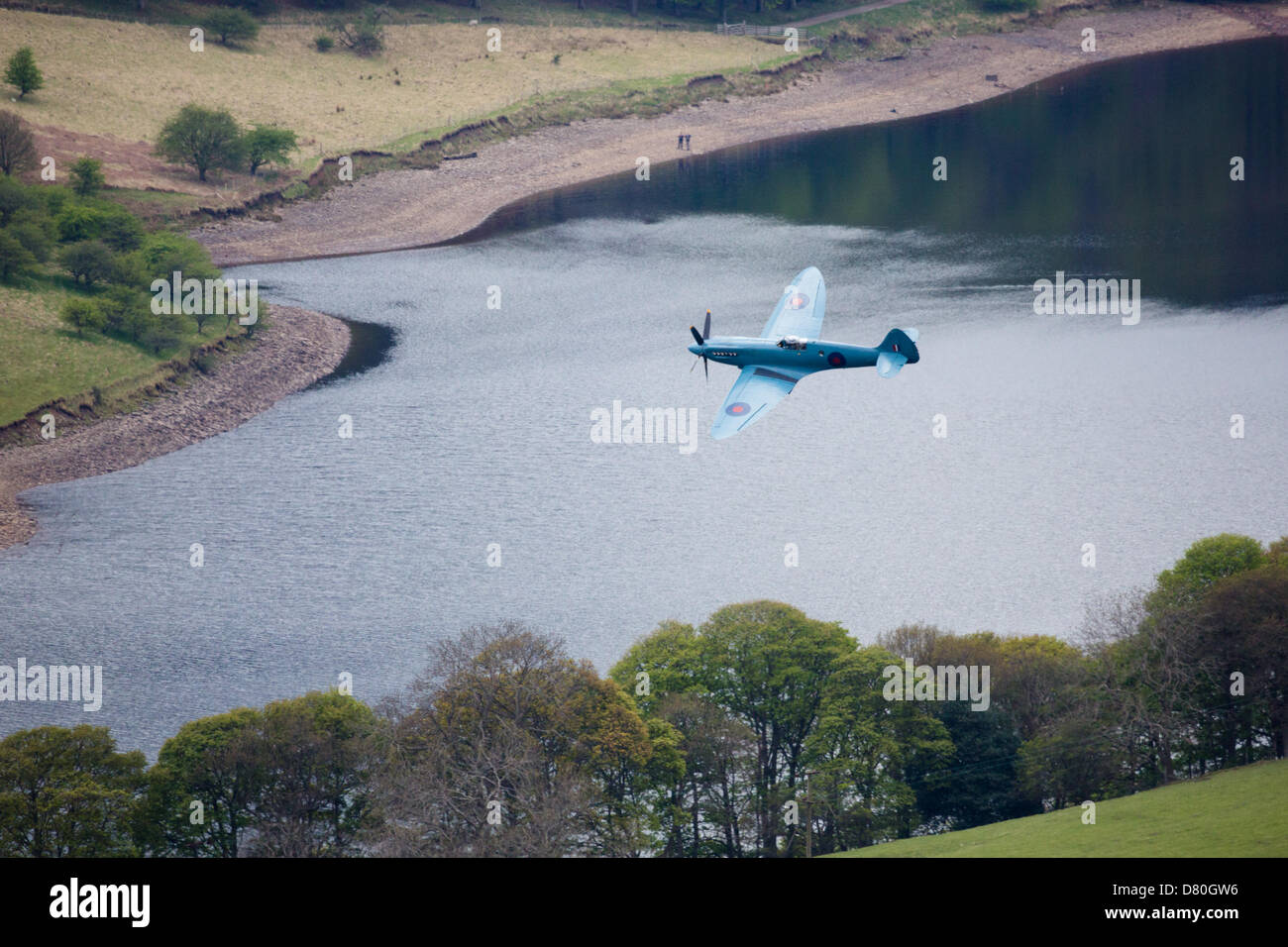 Derwent Reservoir, Derbyshire, UK. 16th May 2013. An RAF spitfire ...