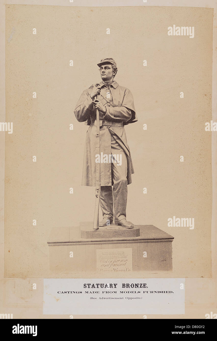 This illustration shows a statuary bronze statue associated with the U ...