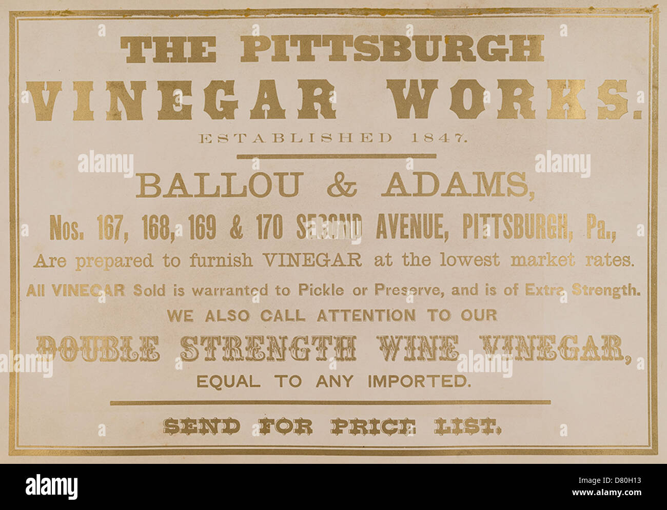 The Pittsburgh Vinegar Works, located in Pennsylvania, is depicted in ...