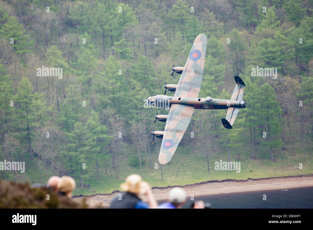 Derwent Reservoir, Derbyshire, UK. 16th May 2013. An RAF Lancaster ...