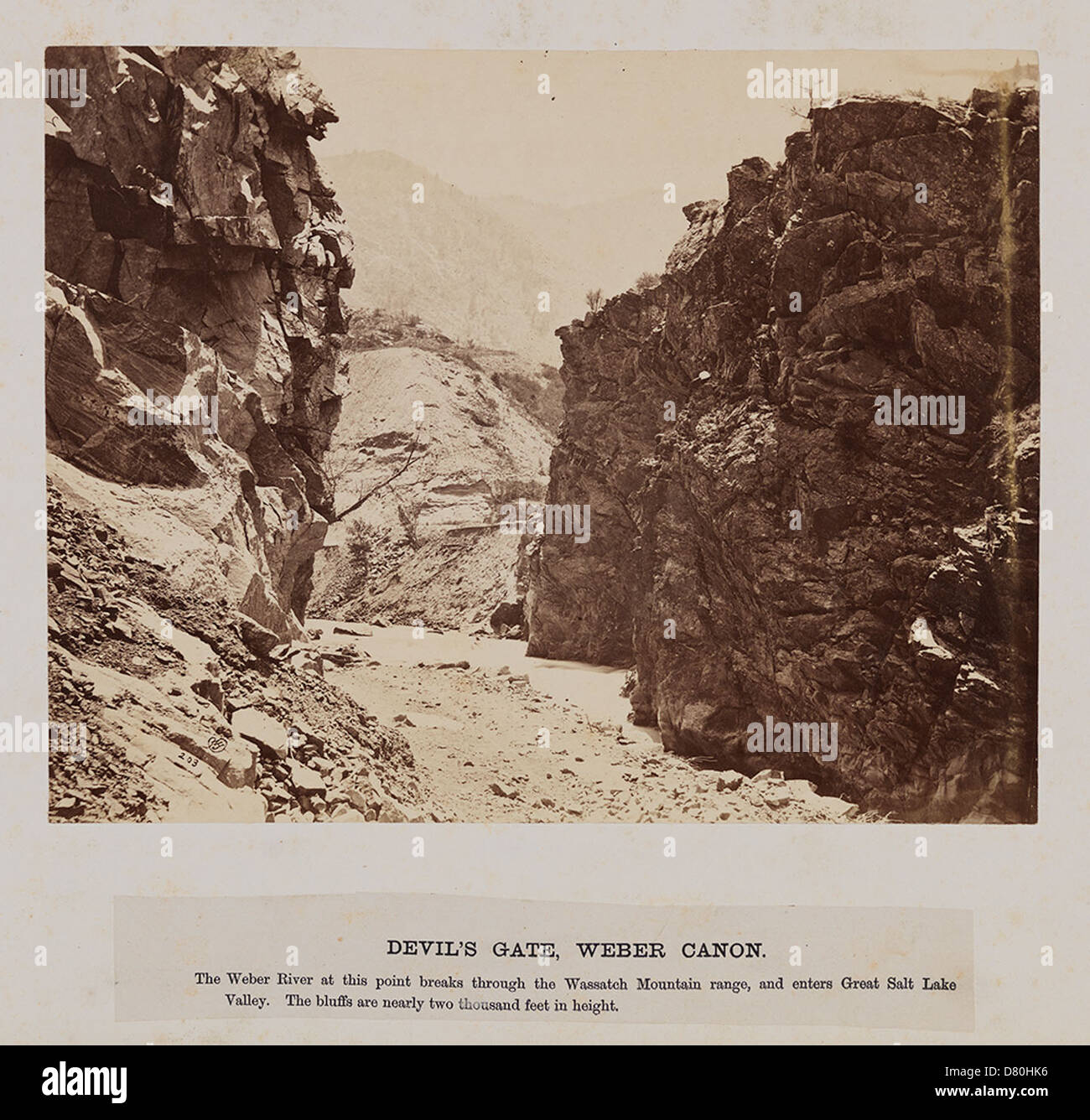 Devil's Gate, located in Weber Canyon, Utah, is a prominent geological ...