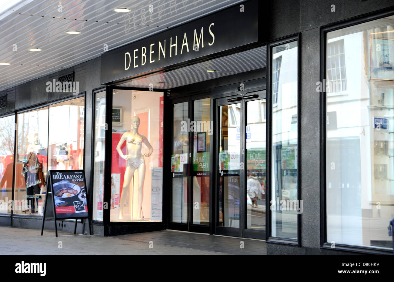 Debenhams Department store entrance Worthing UK Stock Photo - Alamy
