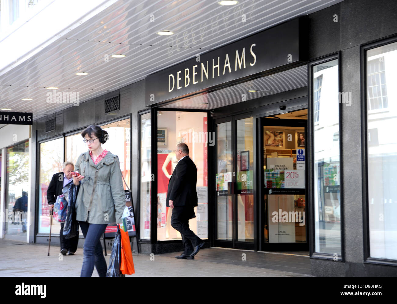 Debenhams Department store entrance Worthing UK Stock Photo - Alamy