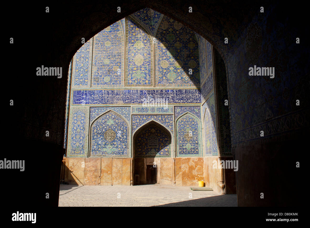 Inside Isfahan's blue mosque, Iran Stock Photo - Alamy
