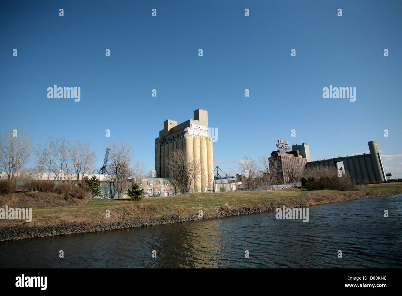 The Iconic Five Roses Flour building in Montreal, Quebec Stock Photo ...