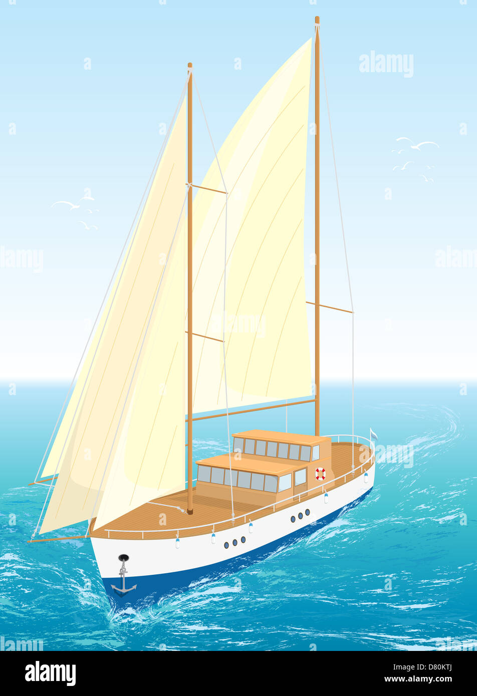 Sea ship. Vector Illustration. EPS8 Stock Photo - Alamy