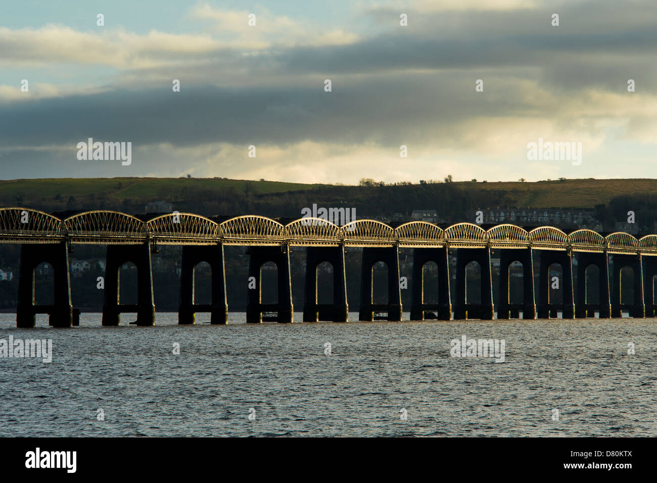 Beautiful view of the Tay Bridge spanning the Firth of Tay, Dundee ...