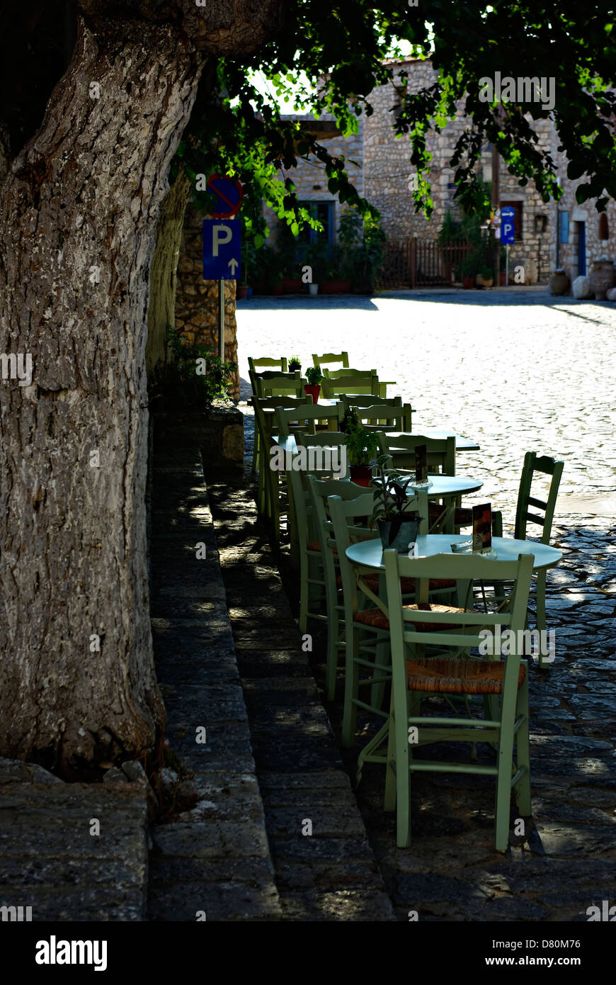 Table chair under tree in hi-res stock photography and images - Alamy