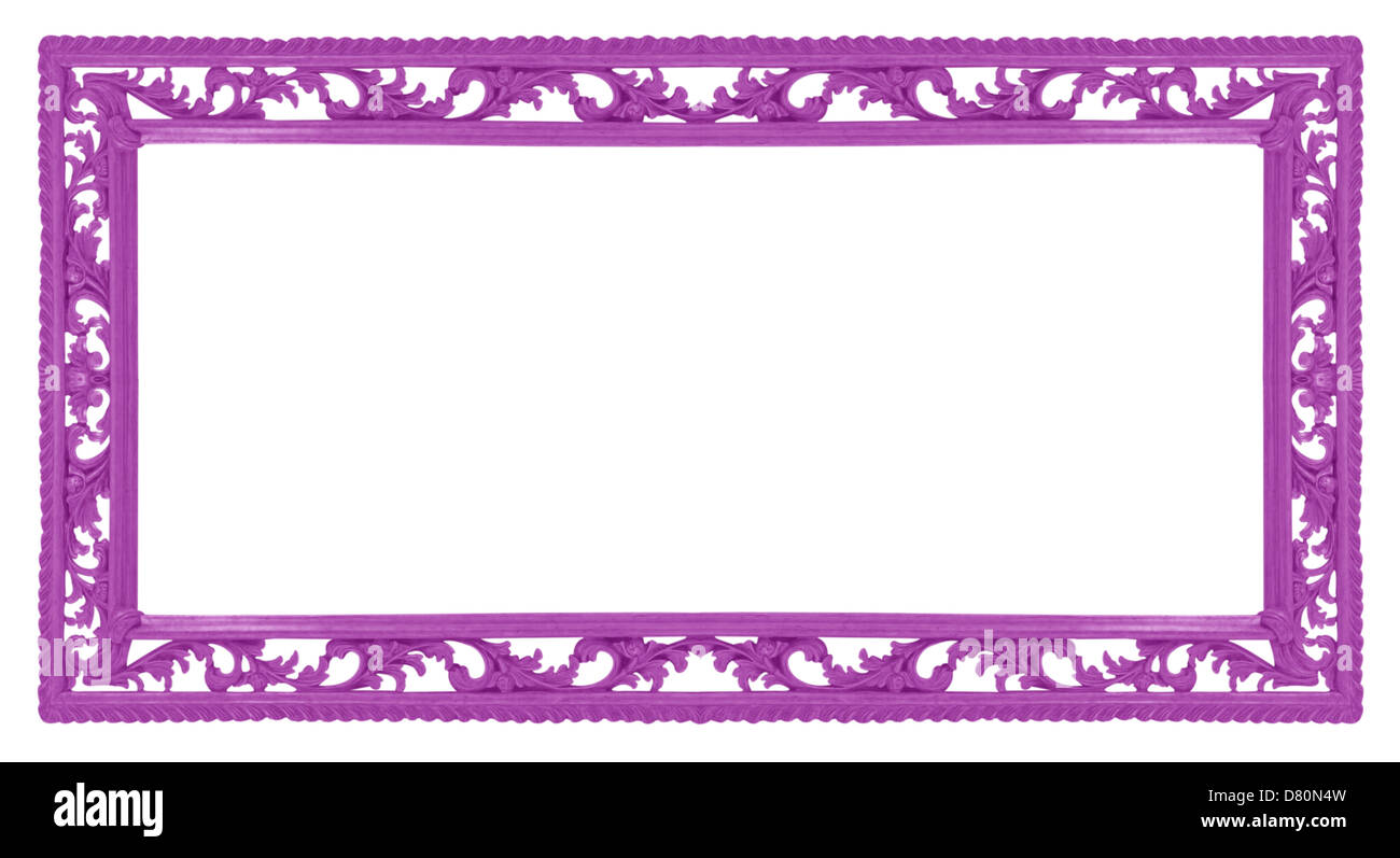 Antique Purple wooden frame isolated white background Stock Photo - Alamy