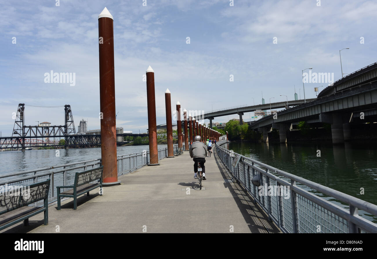 Pedal Bike Tour's Historic Downtown Tour in Portland, Oregon Stock ...