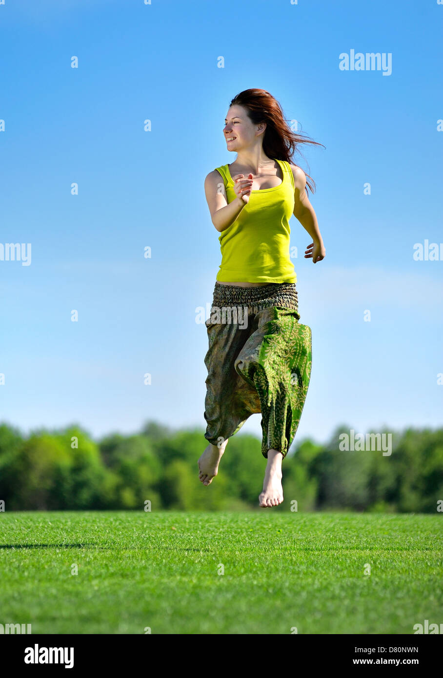 Happy Woman Running
