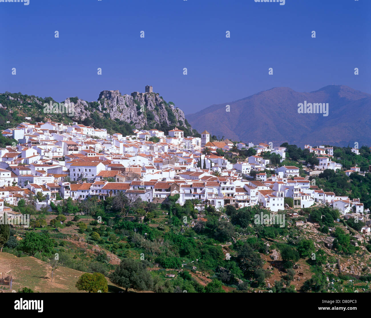 Gaucin white village, Malaga Province, Andalucia, Spain Stock Photo - Alamy