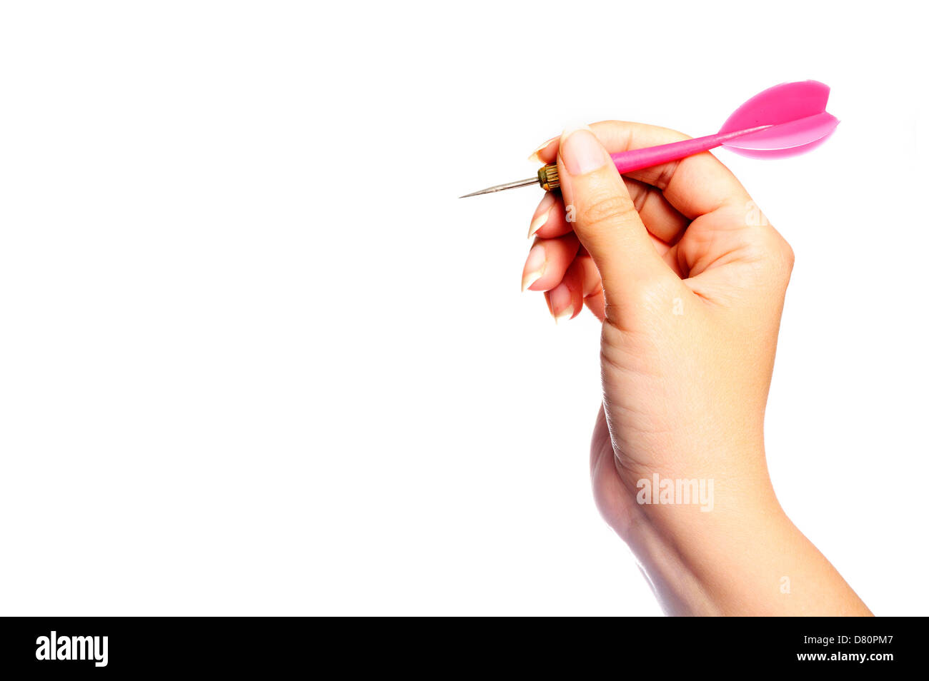 female hand holding a dart Stock Photo - Alamy