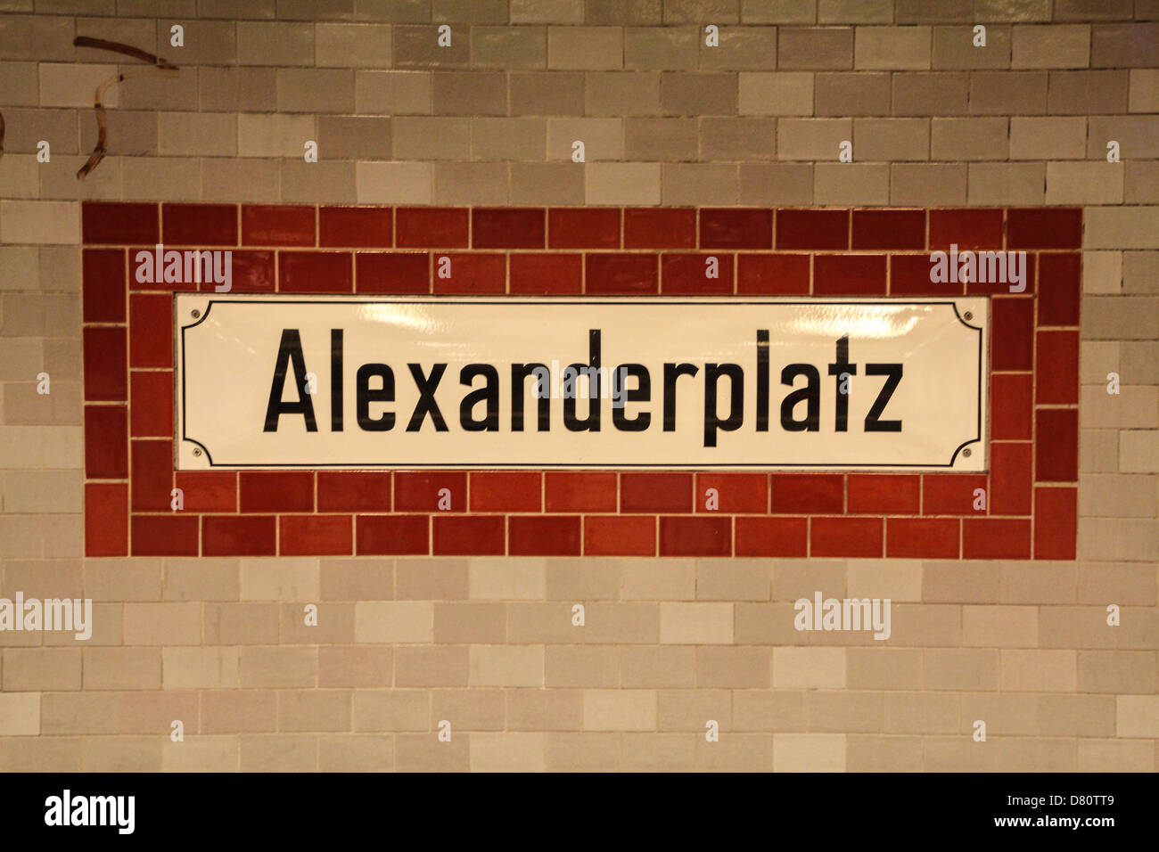 Sign of the station Alexanderplatz, the metro line U-Bahn U2 Berlin ...