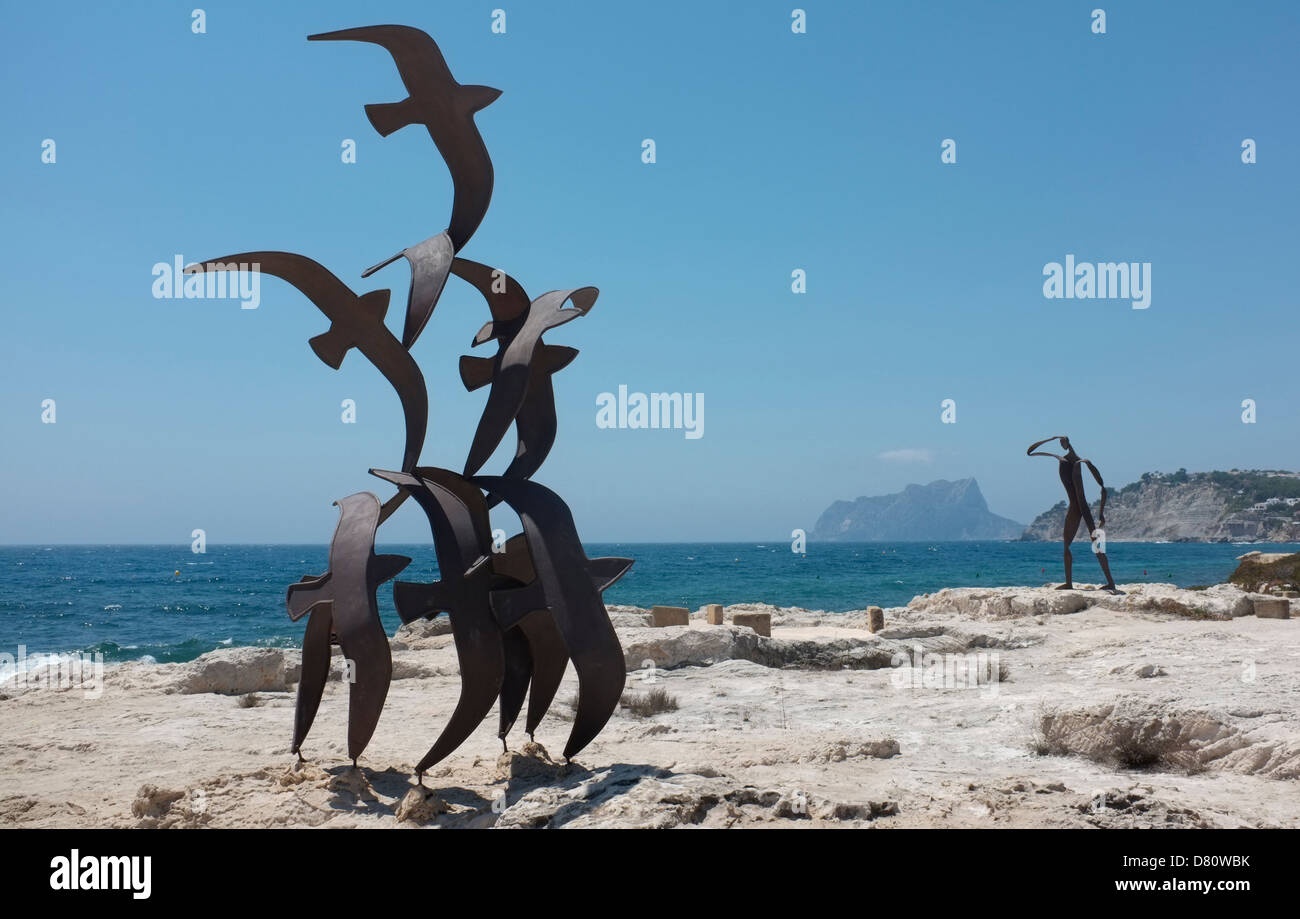ROCK OF CALPE, Penyon de ifach, from the Mediterranean sea coastal town ...
