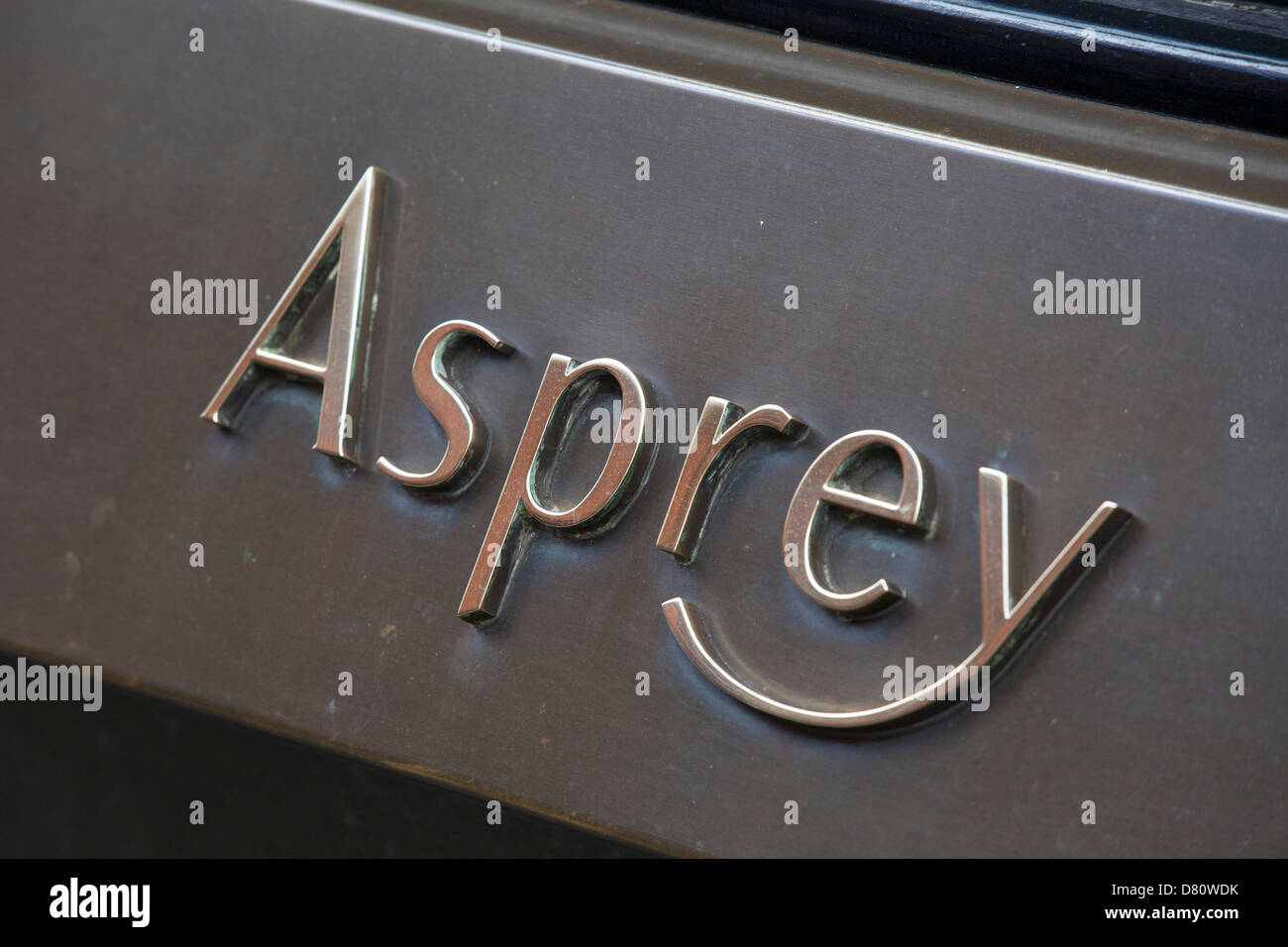 Sign for high end jewellers and exclusive brand Asprey Stock Photo - Alamy