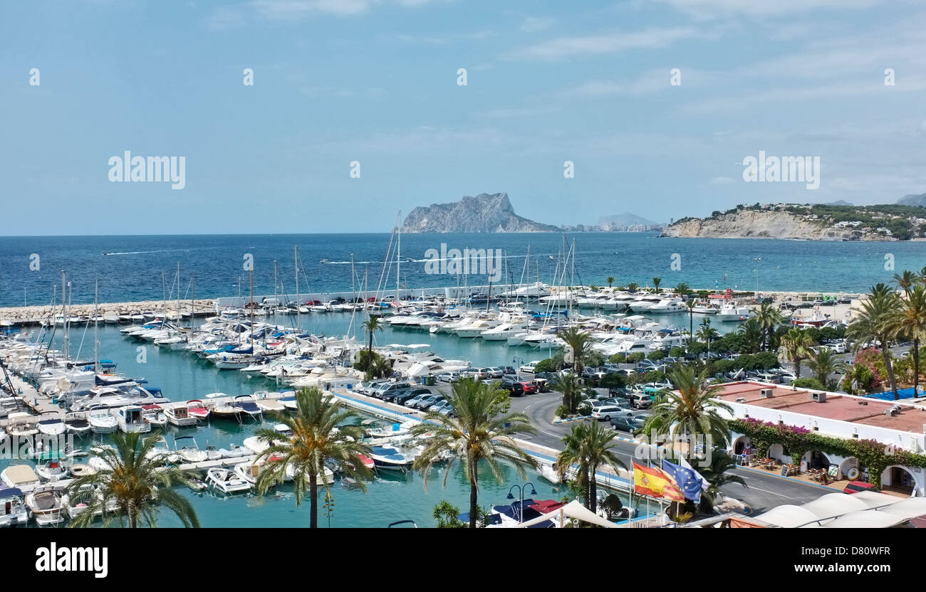 ROCK OF CALPE, Penyon de ifach, from the Mediterranean sea coastal town ...