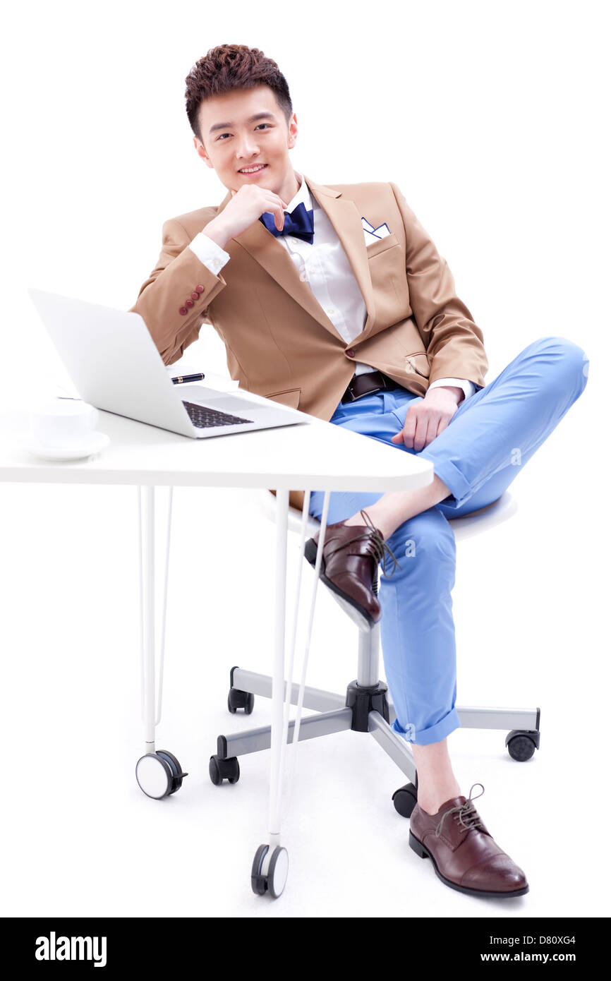 Office worker sitting table hand Cut Out Stock Images & Pictures - Alamy