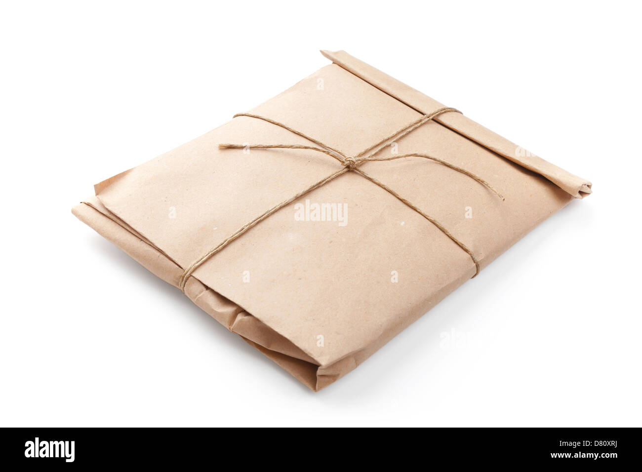 Closed envelope tied with a rope isolated on white Stock Photo - Alamy