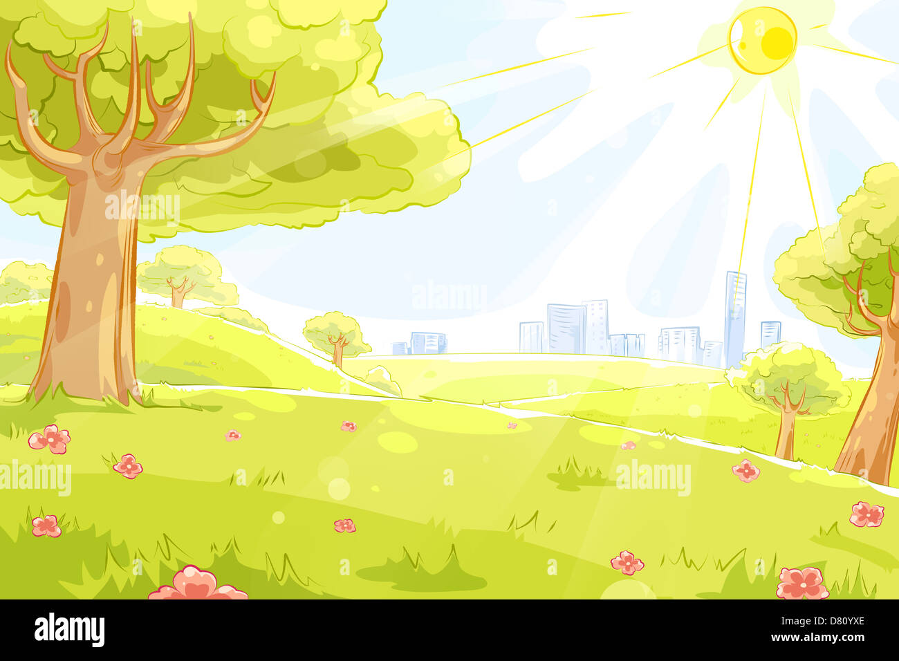 Park in spring Stock Photo - Alamy