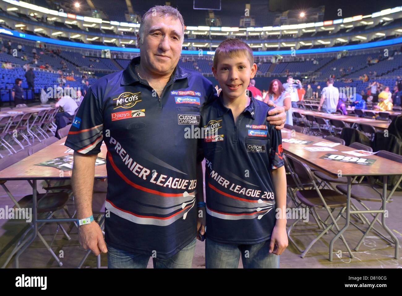 London, UK. 16th May 2013. Phil Taylor fans take their seats in the O2 ...