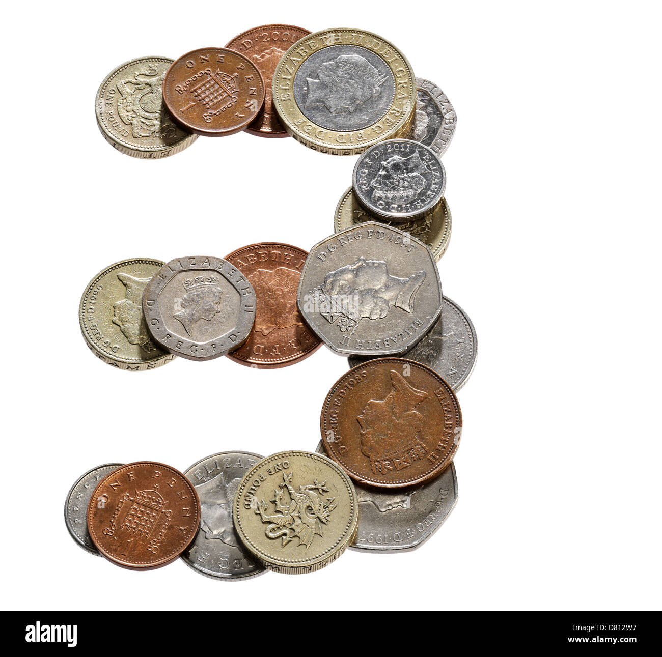 UK Coin font numbers letters words Stock Photo - Alamy