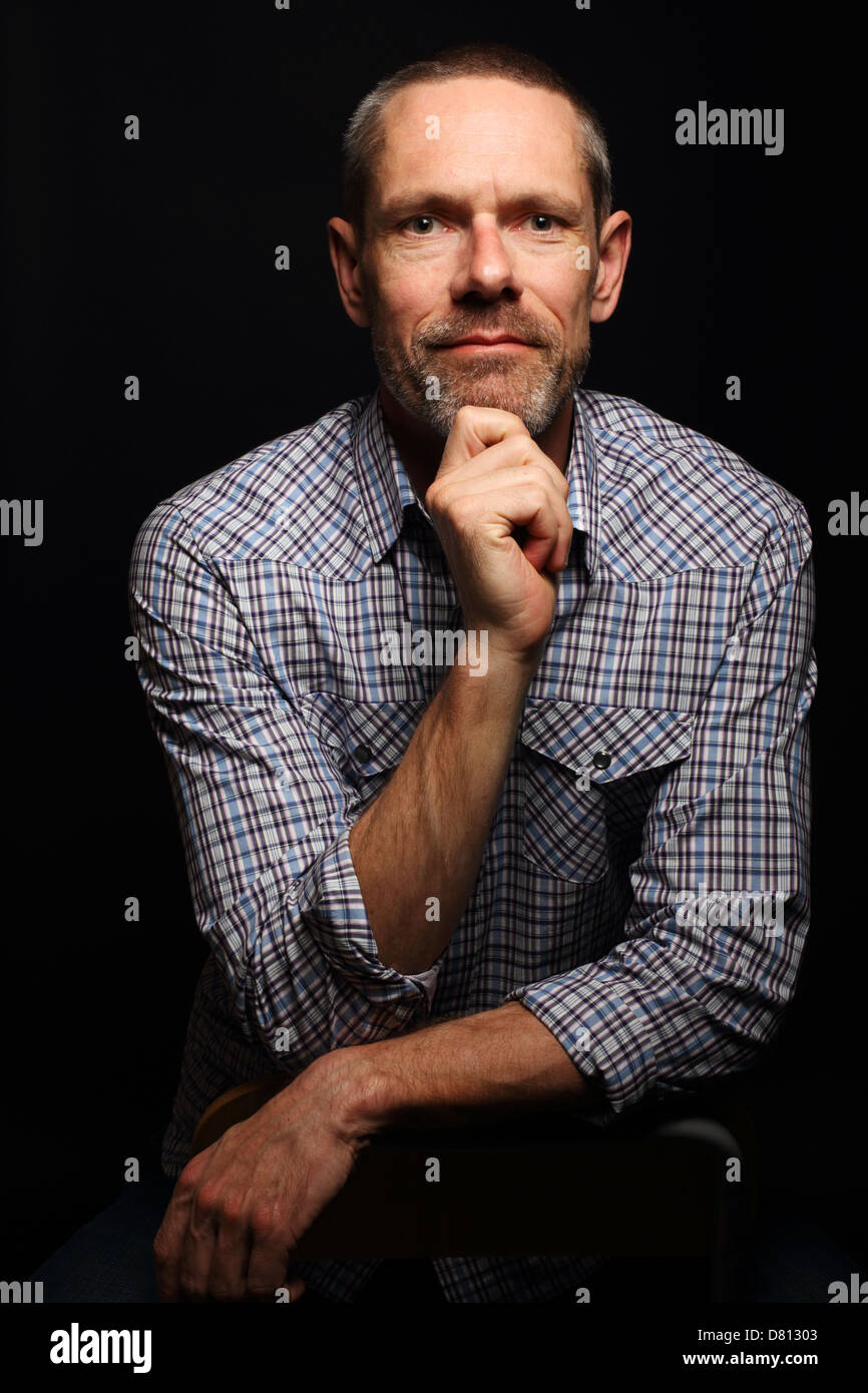 Male portrait on black background hi-res stock photography and images ...