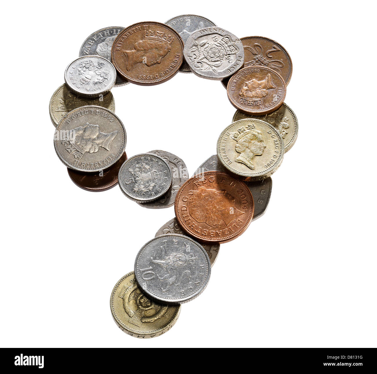 UK Coin font numbers letters words Stock Photo - Alamy