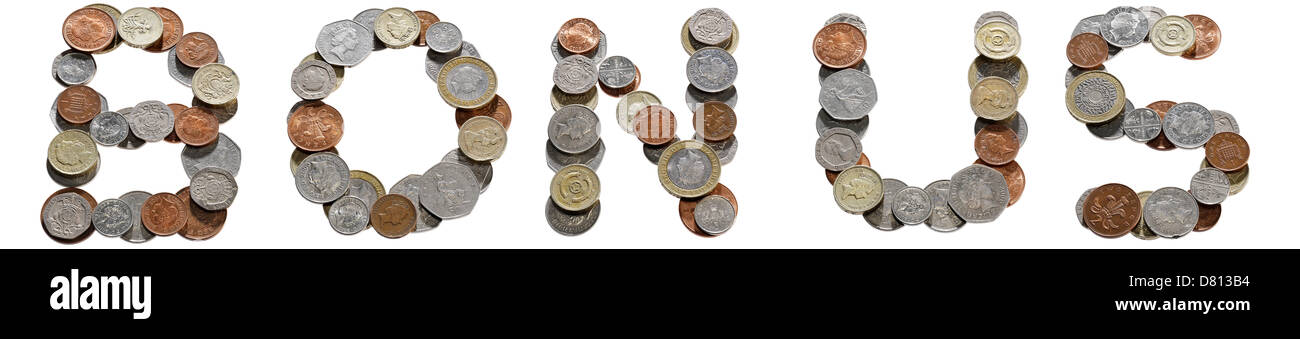 UK Coin font numbers letters words Stock Photo - Alamy